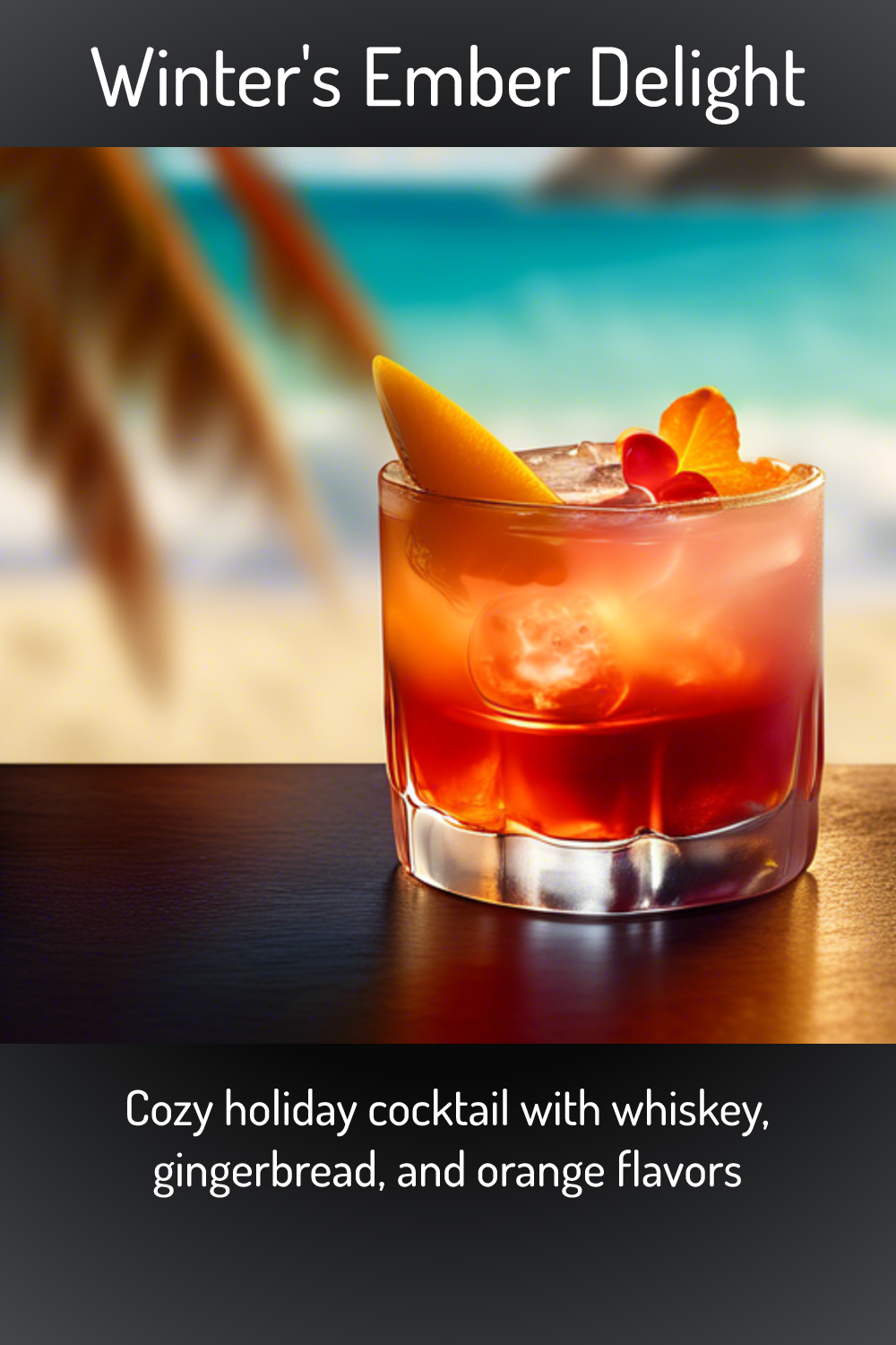 Winter's Ember Delight, Cozy holiday cocktail with whiskey, gingerbread ...