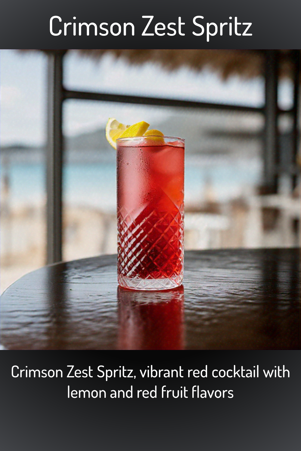 Crimson Zest Spritz, Crimson Zest Spritz, vibrant red cocktail with ...