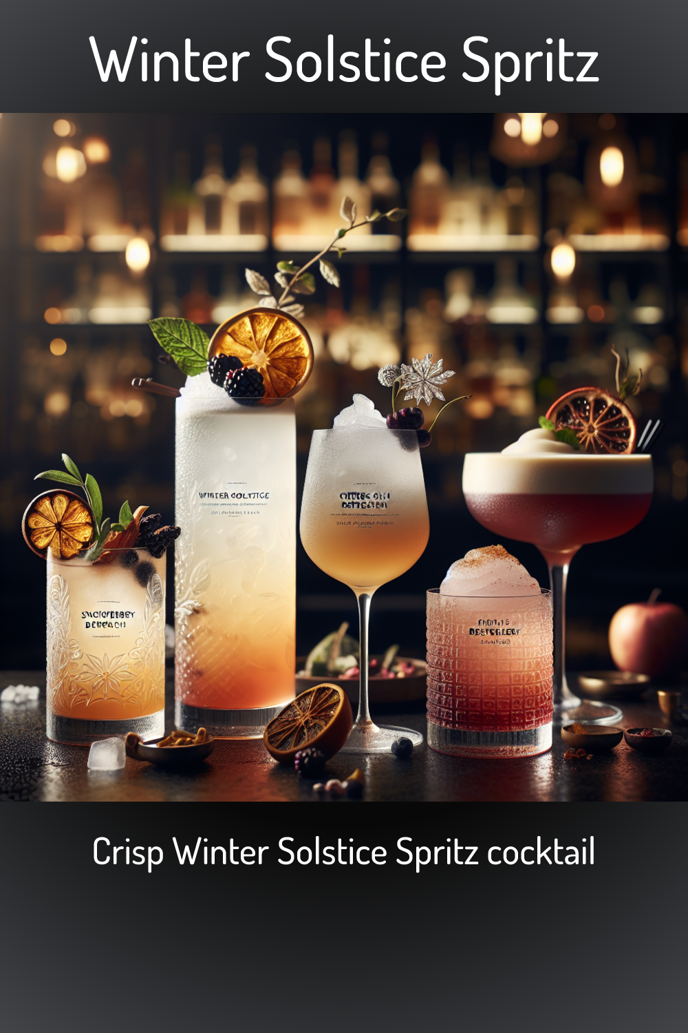 Winter Solstice Spritz, Crisp Winter Solstice Spritz cocktail