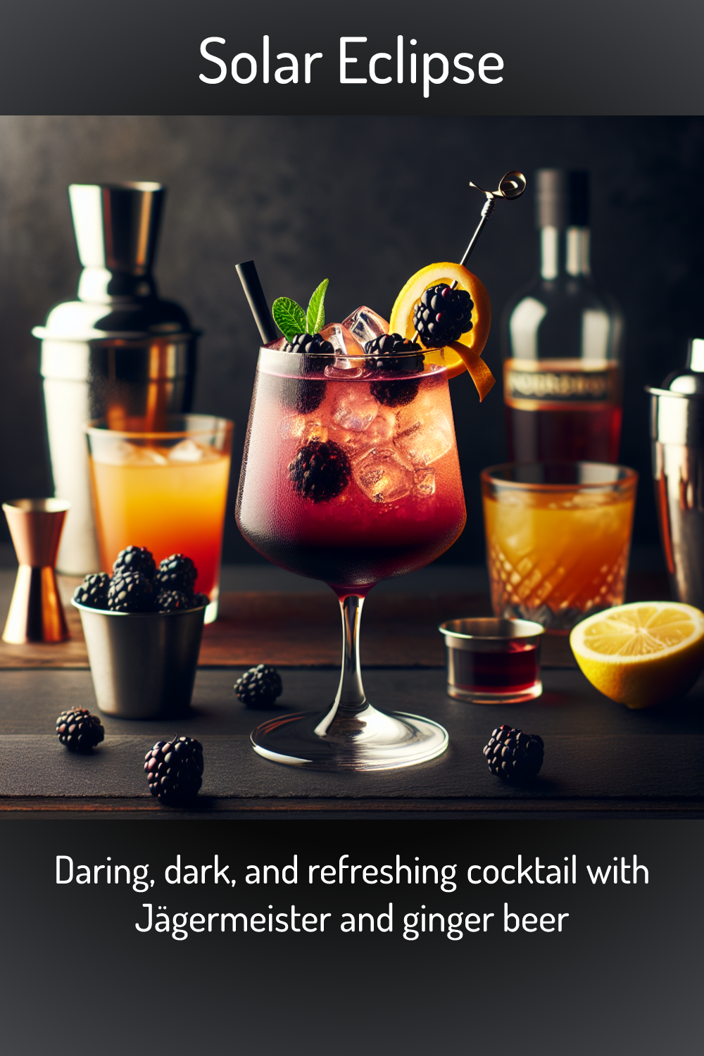 Solar Eclipse Daring Dark And Refreshing Cocktail With Jägermeister