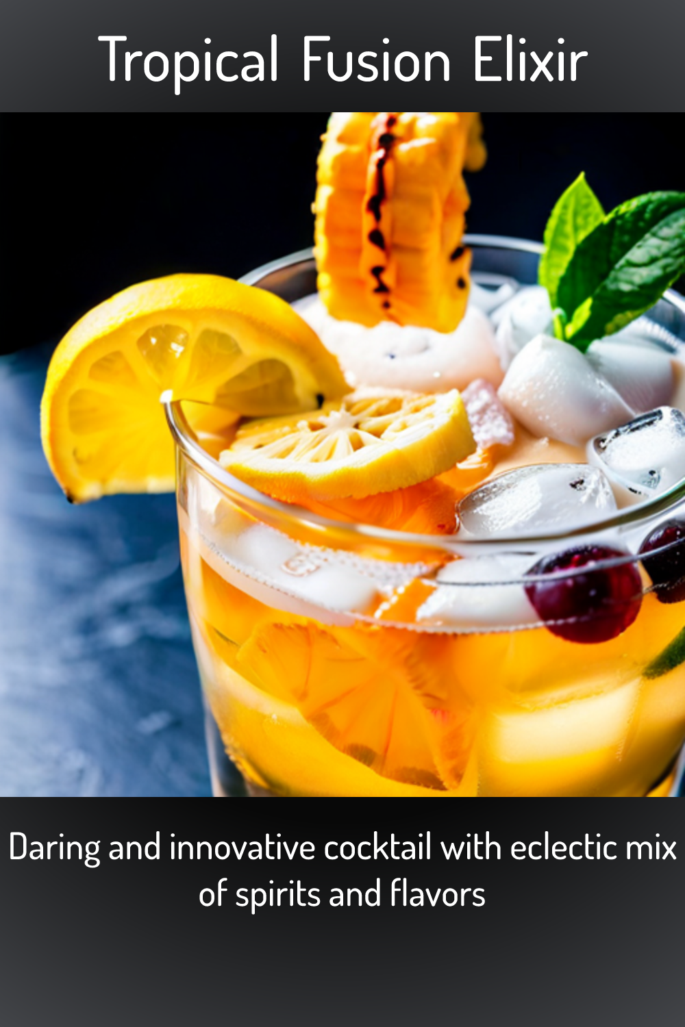 Tropical Fusion Elixir, Daring and innovative cocktail with eclectic ...
