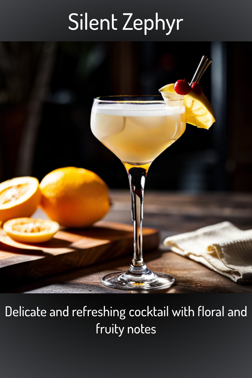 Silent Zephyr Delicate And Refreshing Cocktail With Floral And Fruity