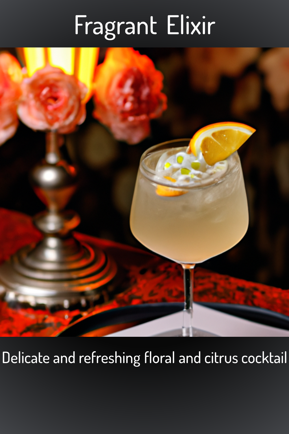 Fragrant Elixir, Delicate and refreshing floral and citrus cocktail