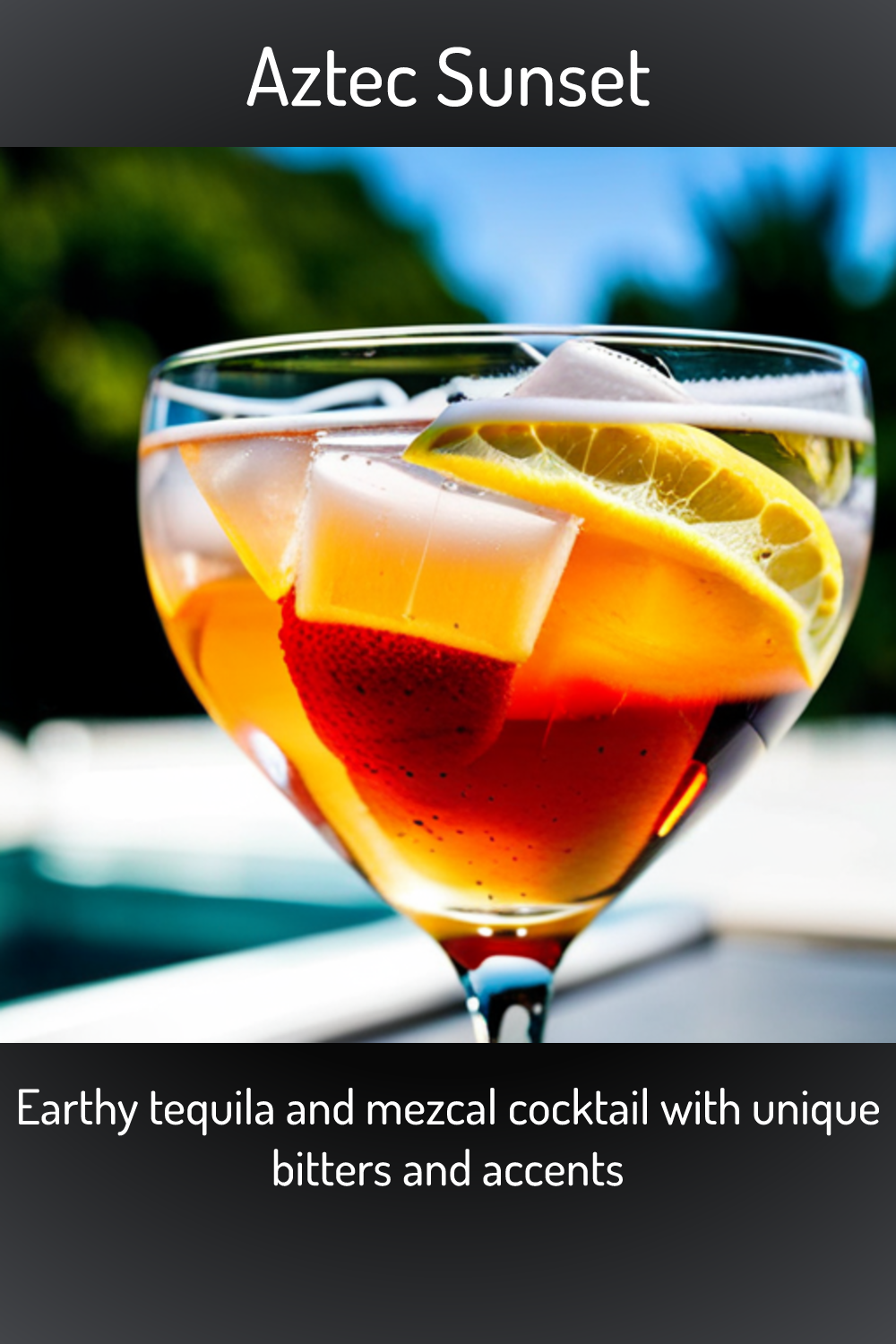 Aztec Sunset Earthy Tequila And Mezcal Cocktail With Unique Bitters