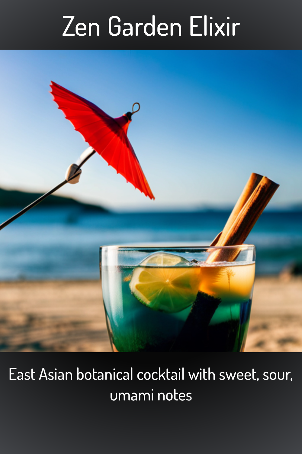 Zen Garden Elixir, East Asian botanical cocktail with sweet, sour ...