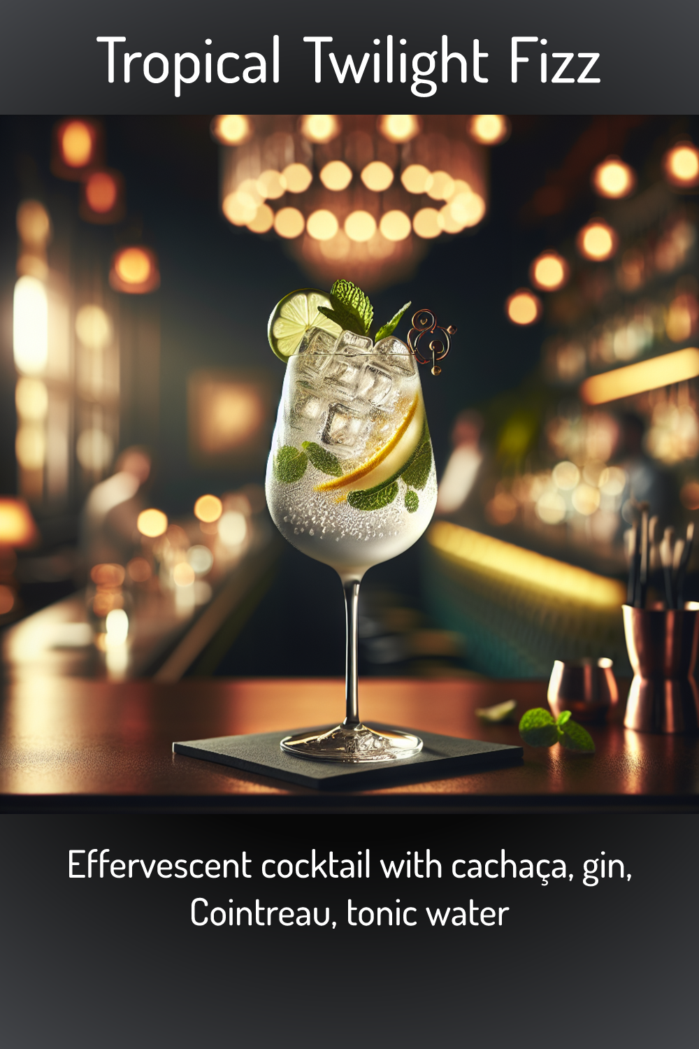 Tropical Twilight Fizz Effervescent Cocktail With Cachaça Gin