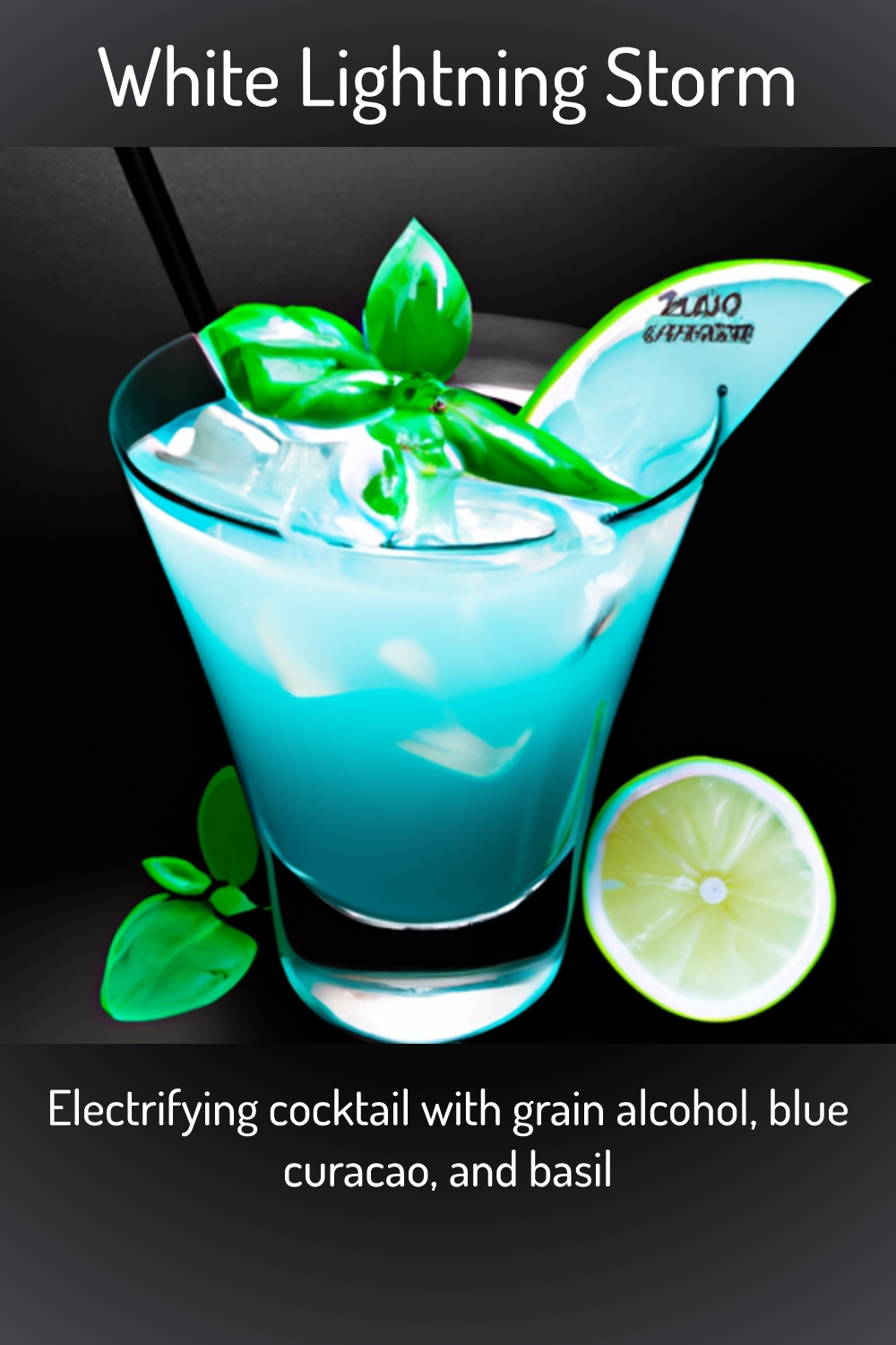 White Lightning Storm, Electrifying cocktail with grain alcohol, blue ...