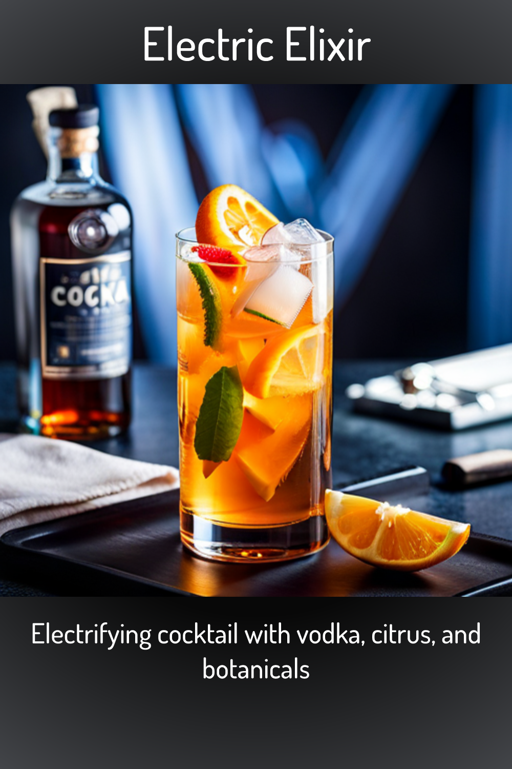 Electric Elixir Electrifying Cocktail With Vodka Citrus And Botanicals