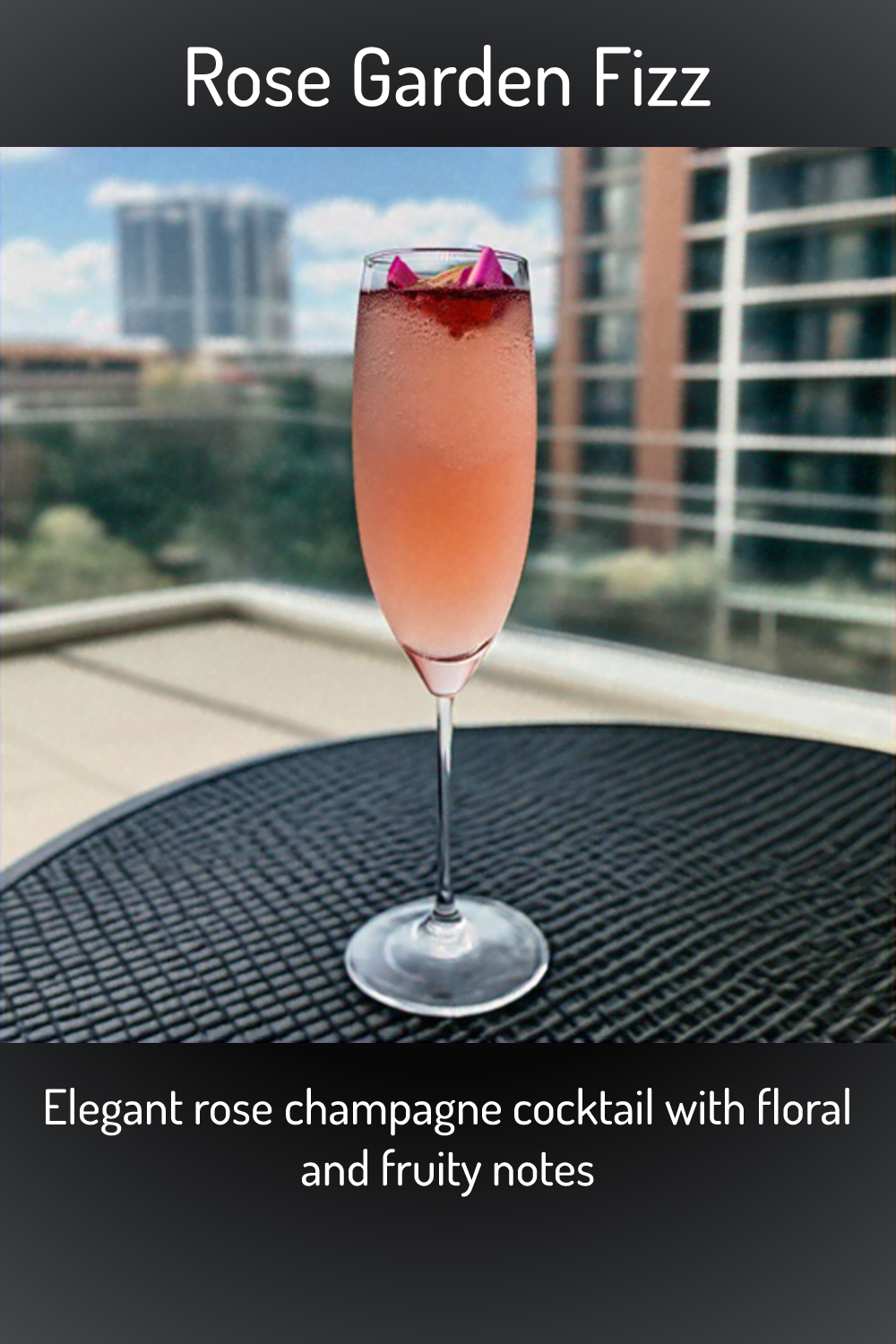 Rose Garden Fizz, Elegant rose champagne cocktail with floral and ...