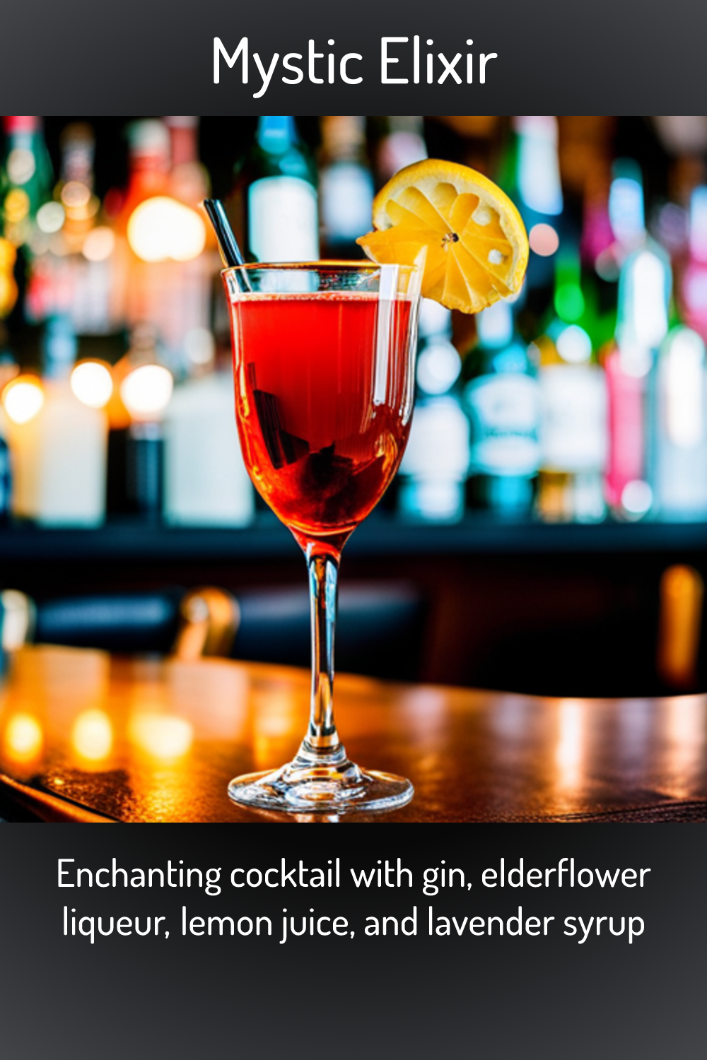 Mystic Elixir, Enchanting cocktail with gin, elderflower liqueur, lemon ...