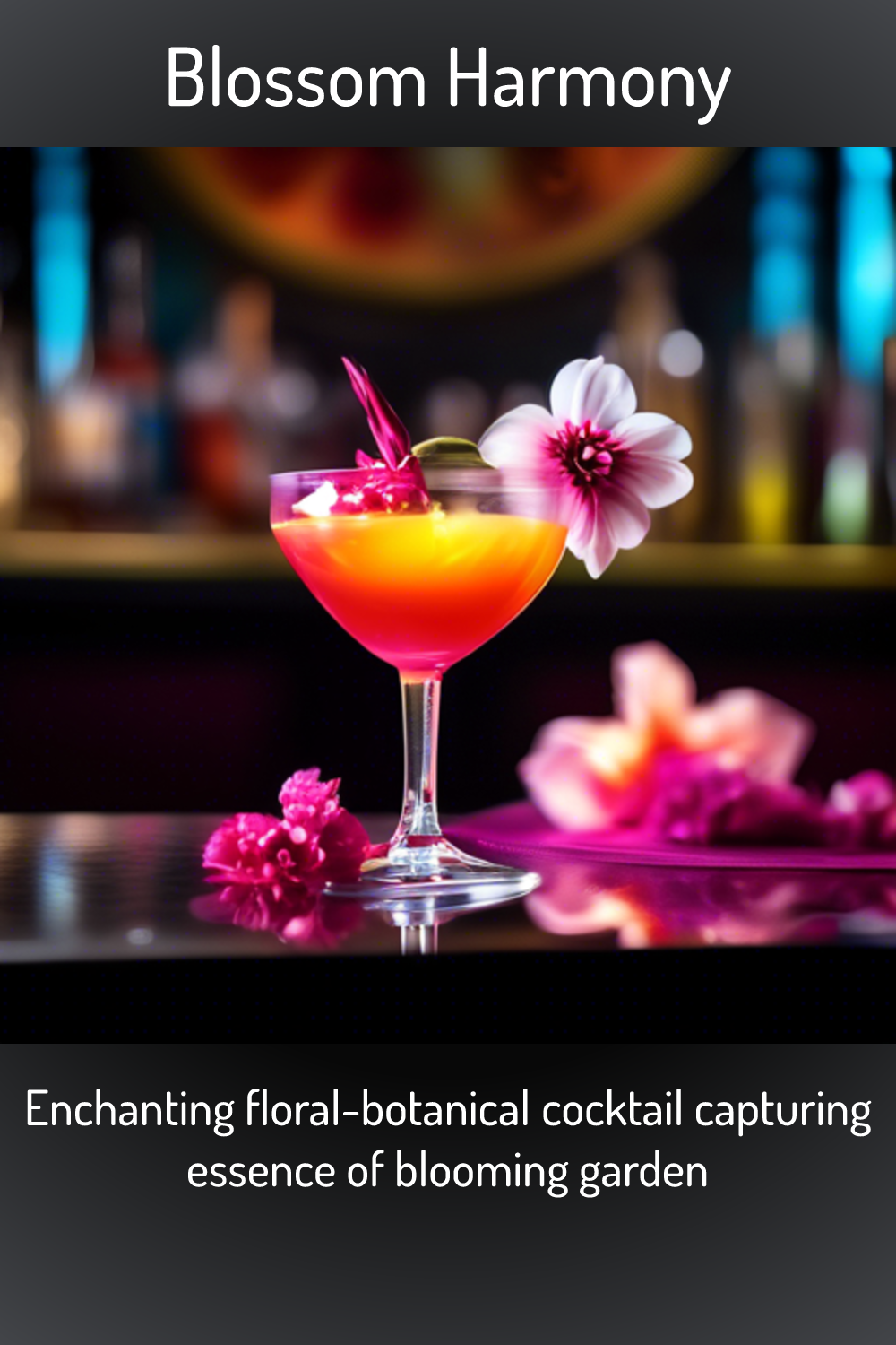 Blossom Harmony, Enchanting floral-botanical cocktail capturing essence ...