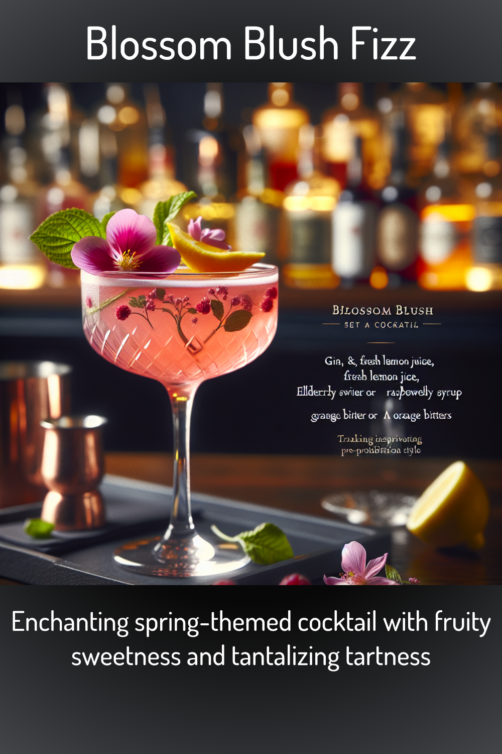 Blossom Blush Fizz, Enchanting spring-themed cocktail with fruity ...