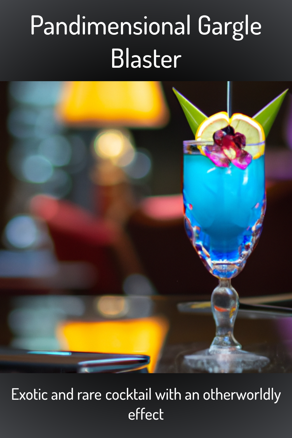 Pandimensional Gargle Blaster, Exotic and rare cocktail with an ...