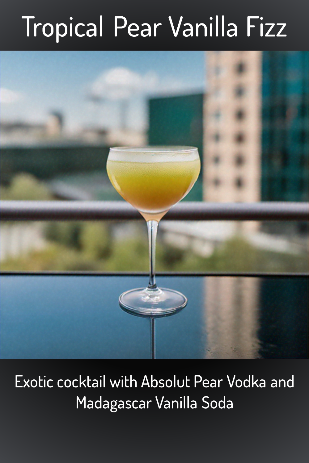 Tropical Pear Vanilla Fizz, Exotic cocktail with Absolut Pear Vodka and ...