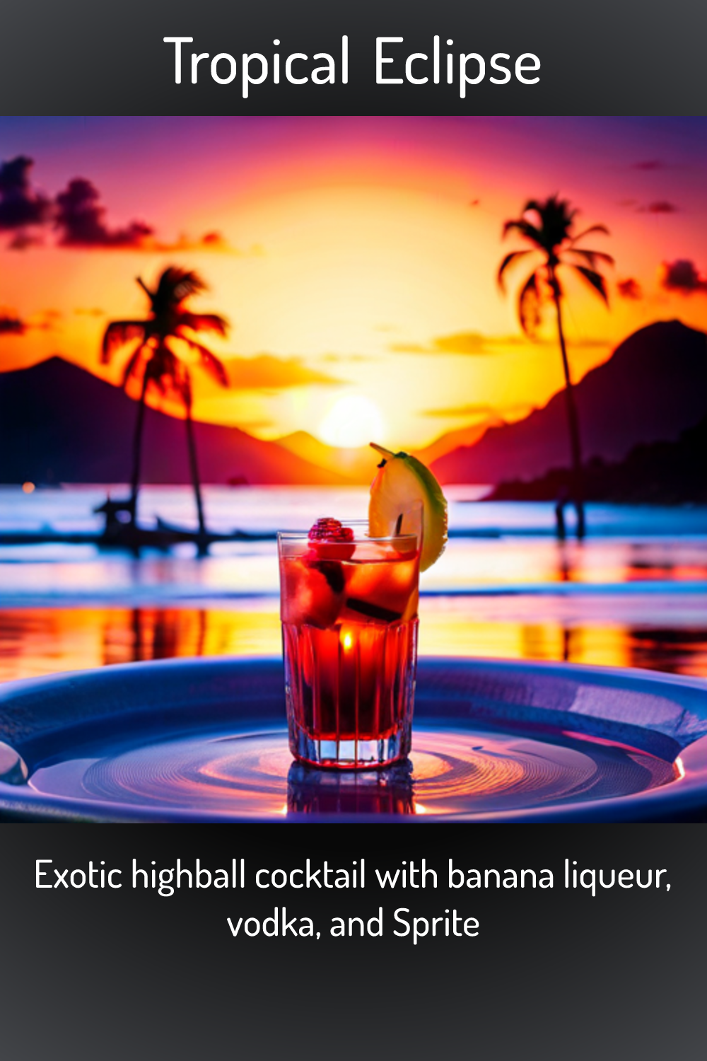 Tropical Eclipse, Exotic highball cocktail with banana liqueur, vodka ...