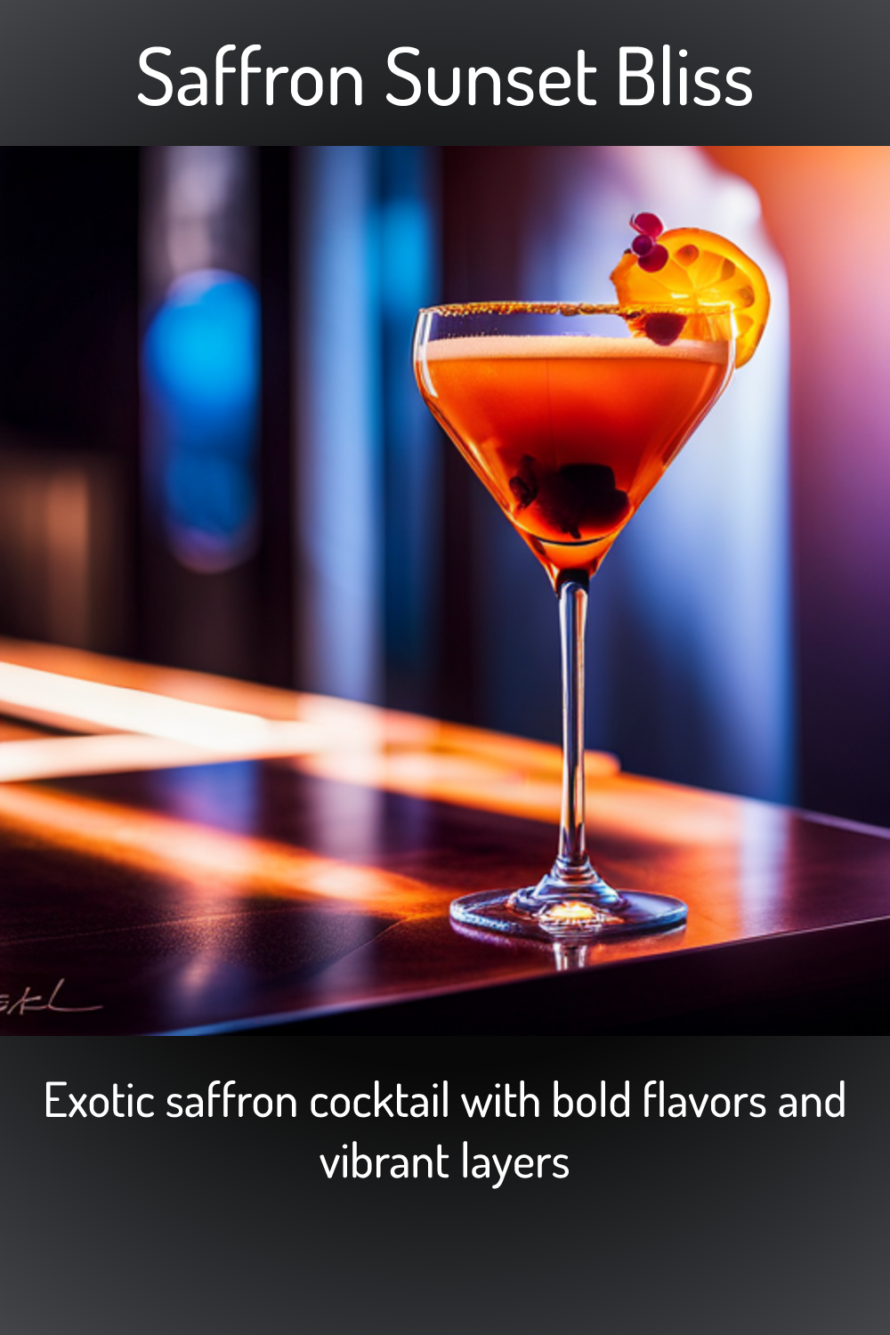 Saffron Sunset Bliss, Exotic saffron cocktail with bold flavors and ...