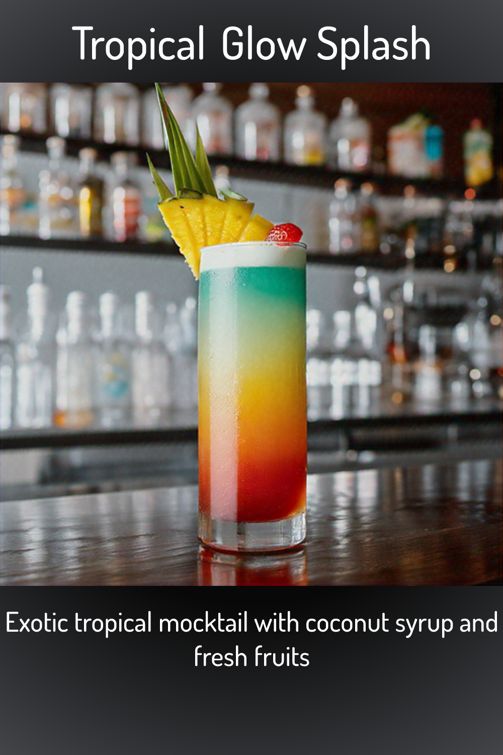 Tropical Glow Splash, Exotic tropical mocktail with coconut syrup and ...