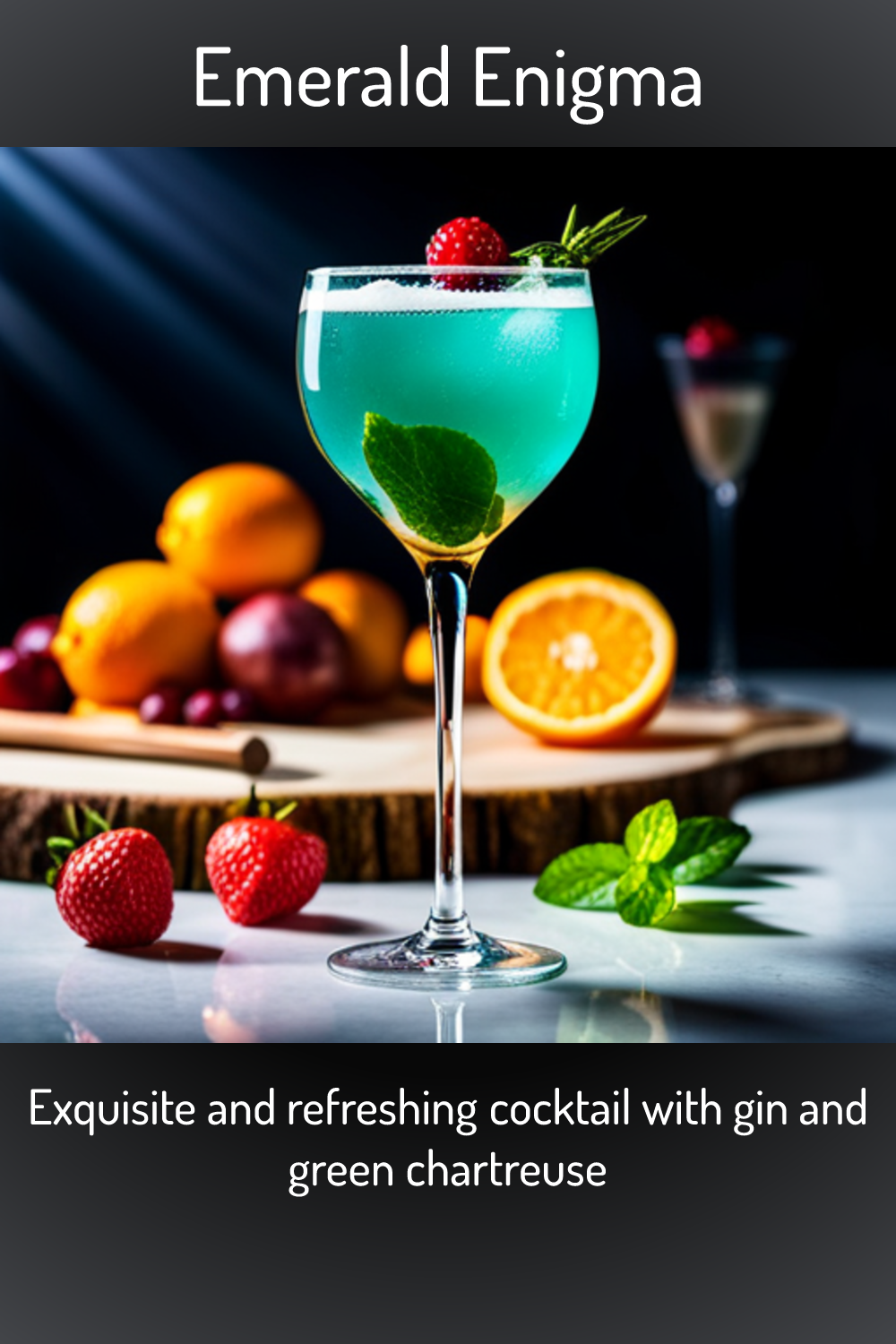 Emerald Enigma Exquisite And Refreshing Cocktail With Gin And Green