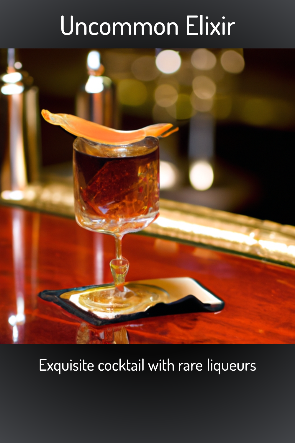 Uncommon Elixir, Exquisite cocktail with rare liqueurs
