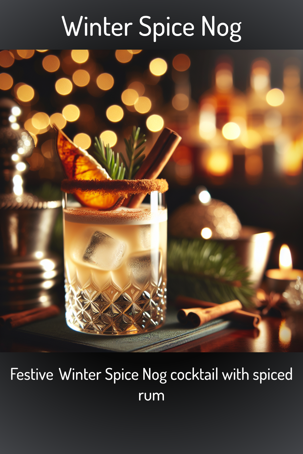 Winter Spice Nog, Festive Winter Spice Nog cocktail with spiced rum