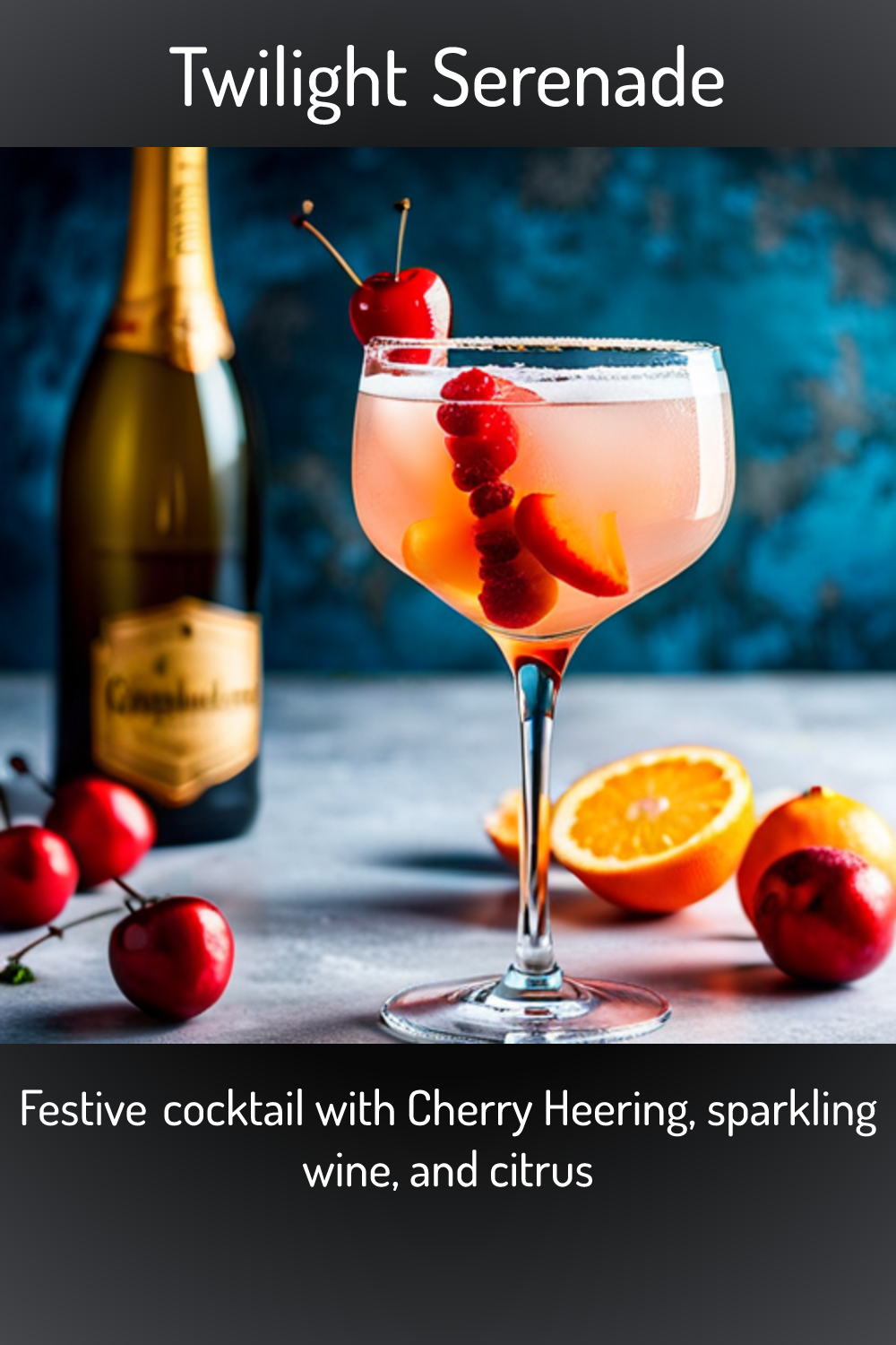 Twilight Serenade Festive Cocktail With Cherry Heering Sparkling Wine