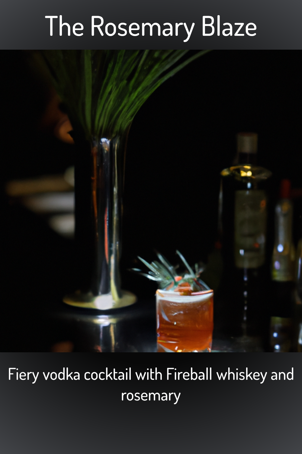 The Rosemary Blaze, Fiery vodka cocktail with Fireball whiskey and rosemary