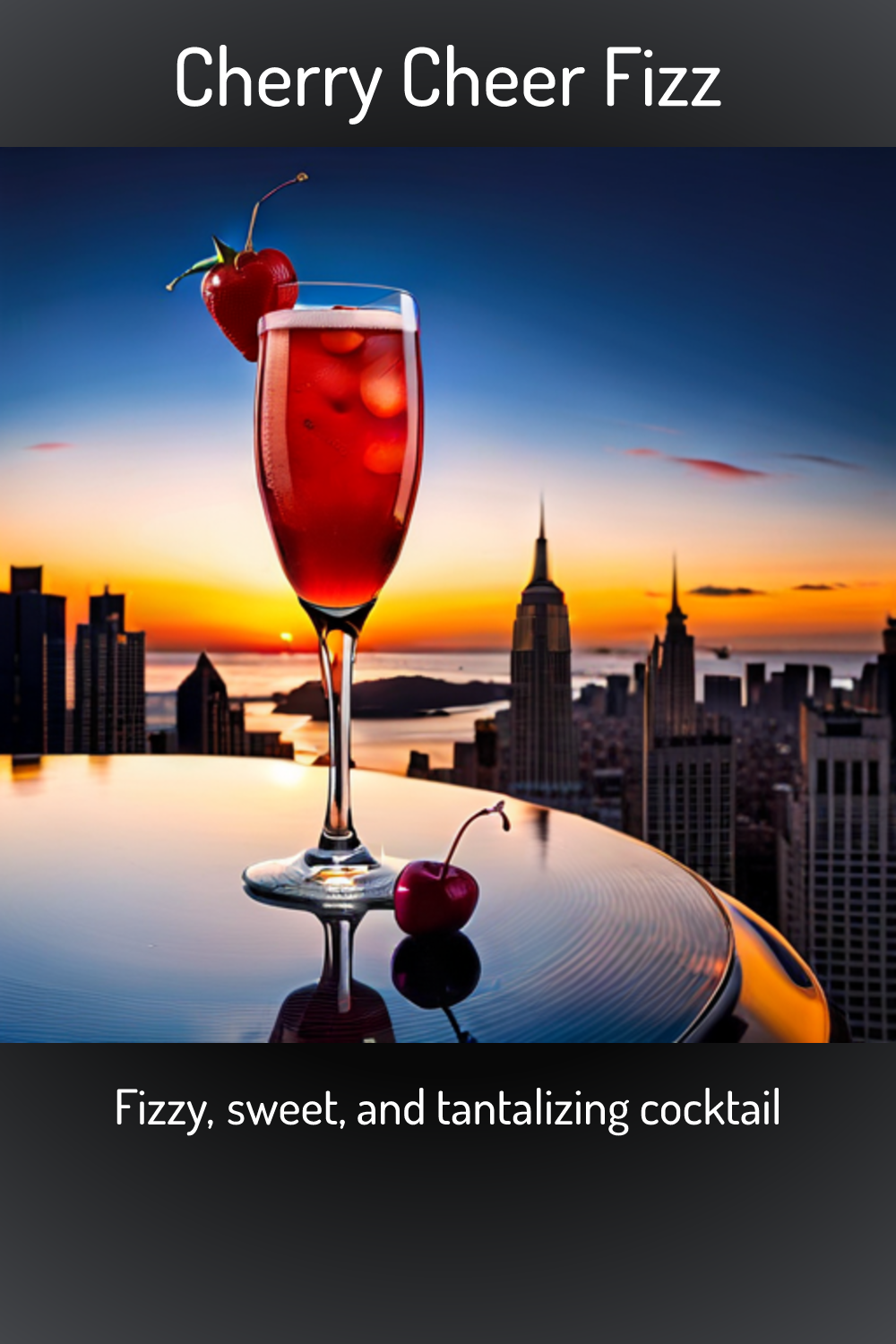 Cherry Cheer Fizz, Fizzy, sweet, and tantalizing cocktail