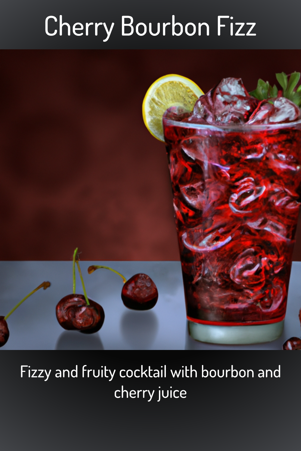 Cherry Bourbon Fizz, Fizzy and fruity cocktail with bourbon and cherry ...
