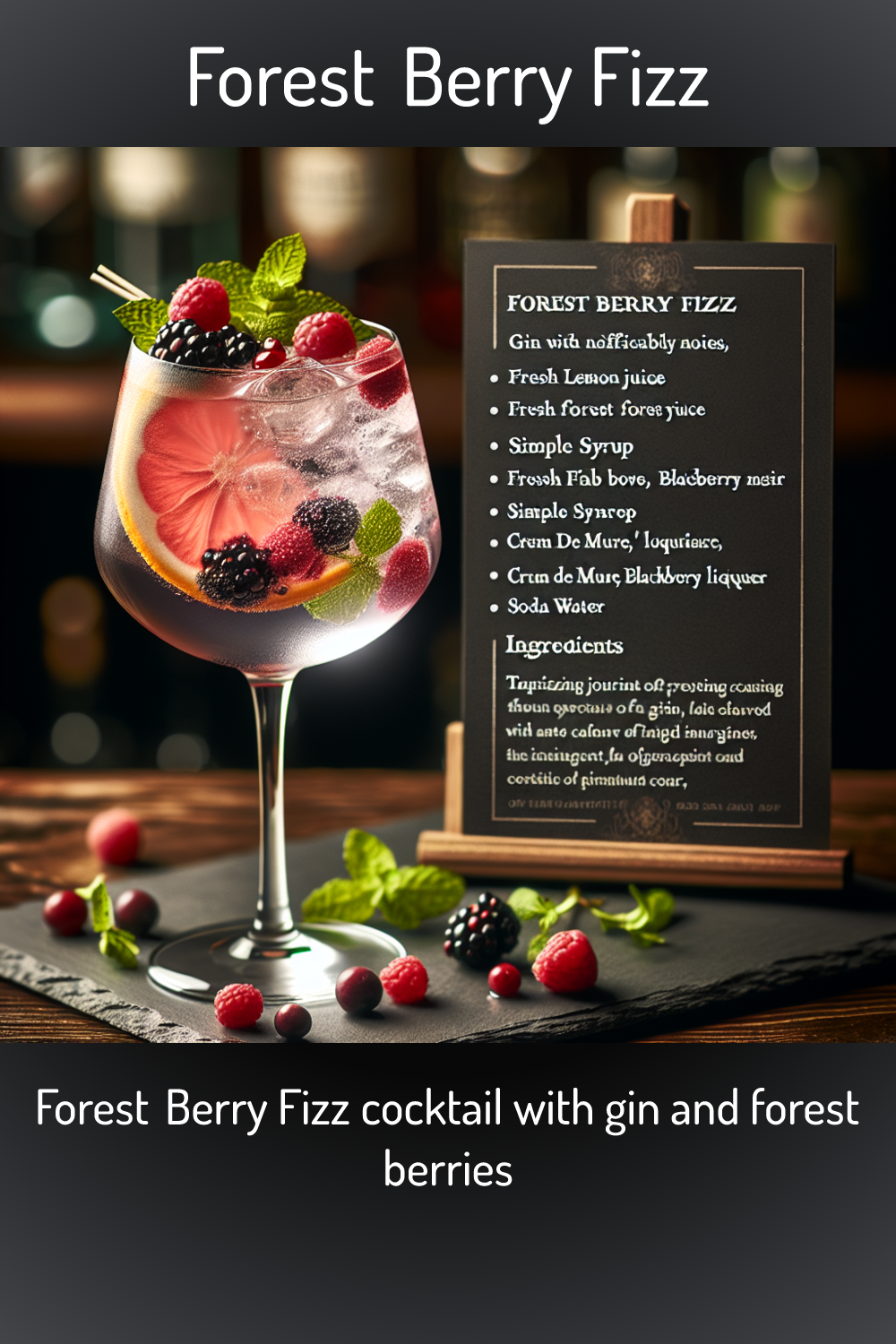 Forest Berry Fizz, Forest Berry Fizz cocktail with gin and forest berries