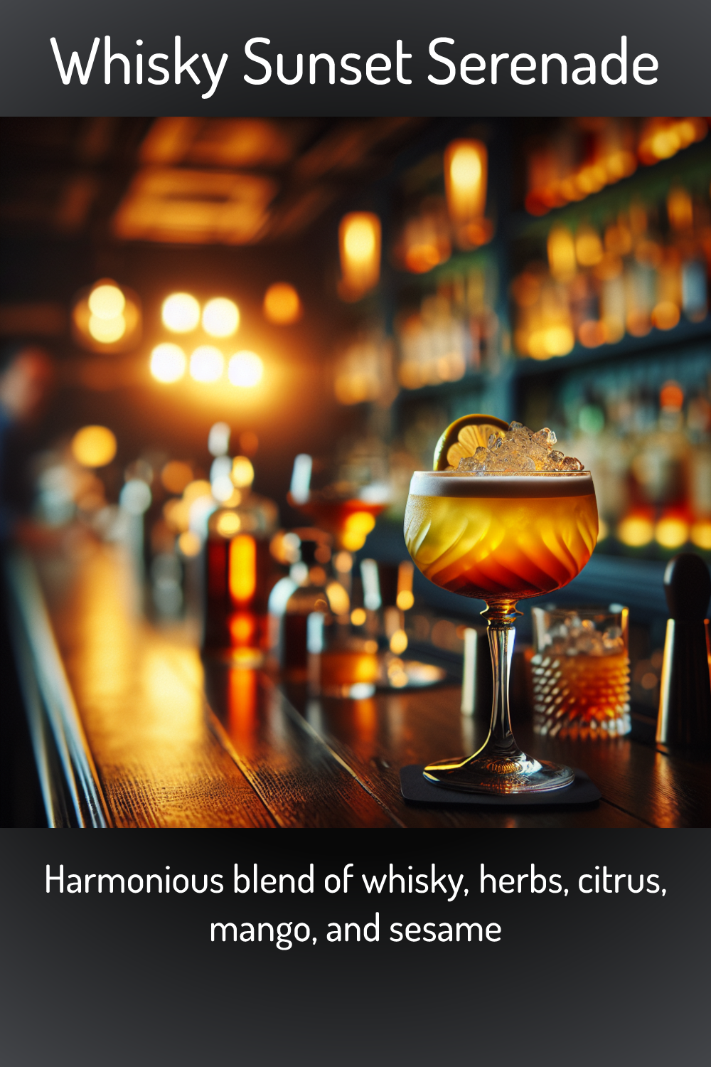 Whisky Sunset Serenade, Harmonious blend of whisky, herbs, citrus ...