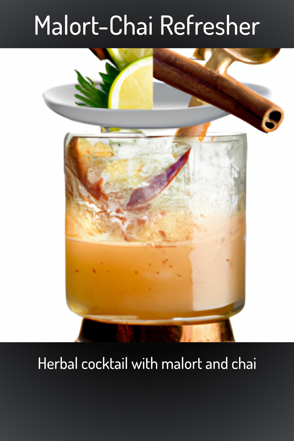 Malort-Chai Refresher, Herbal cocktail with malort and chai