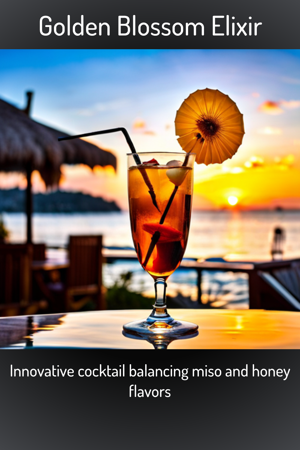 Golden Blossom Elixir, Innovative cocktail balancing miso and honey flavors