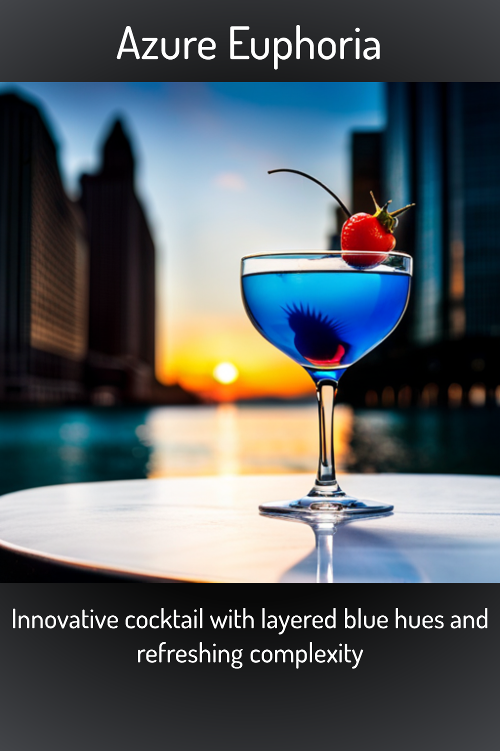 Azure Euphoria, Innovative cocktail with layered blue hues and ...