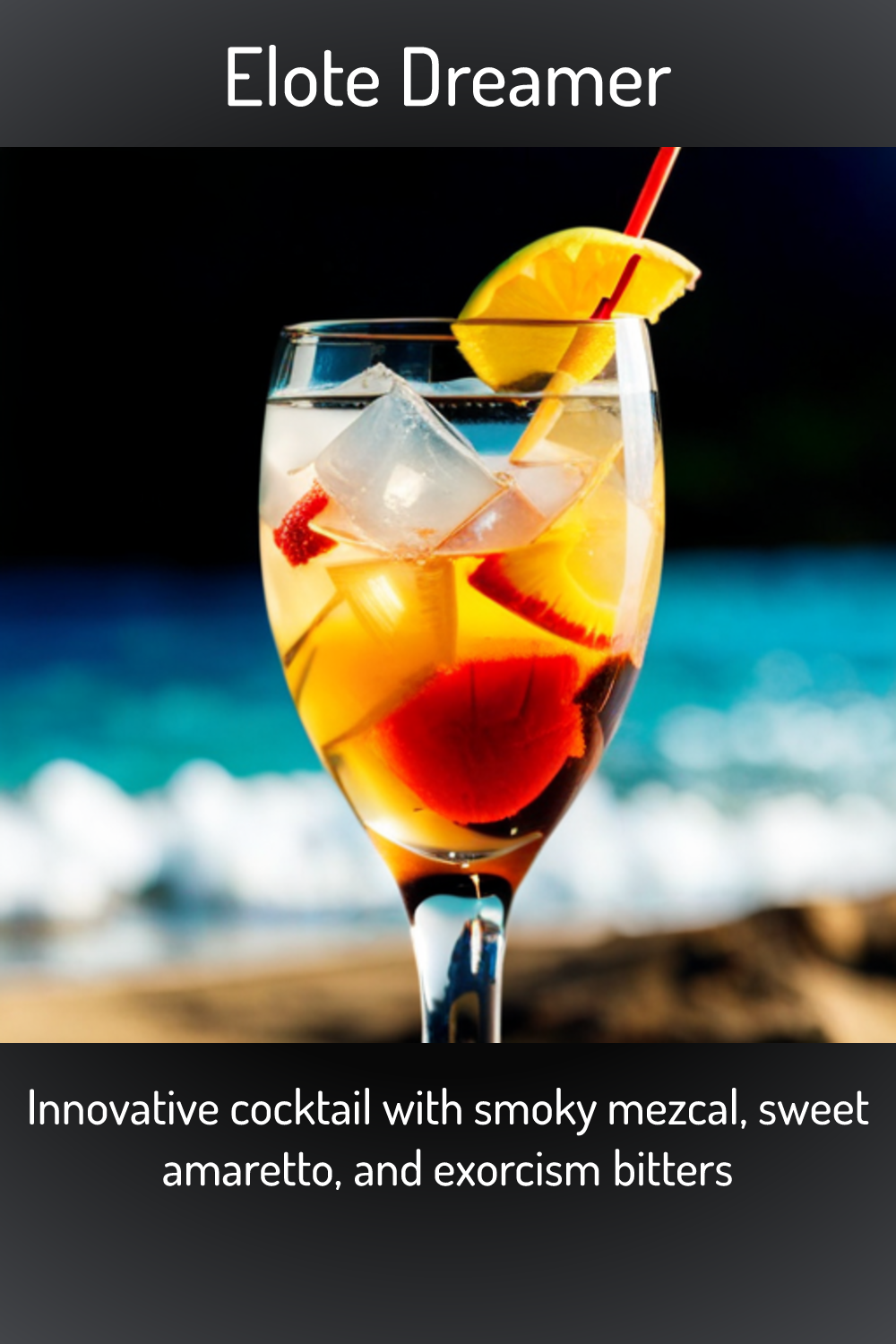 Elote Dreamer, Innovative cocktail with smoky mezcal, sweet amaretto ...