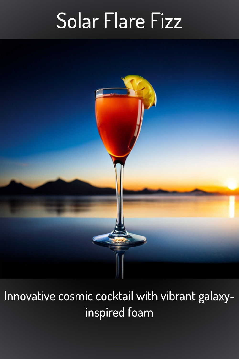 Solar Flare Fizz, Innovative cosmic cocktail with vibrant galaxy ...