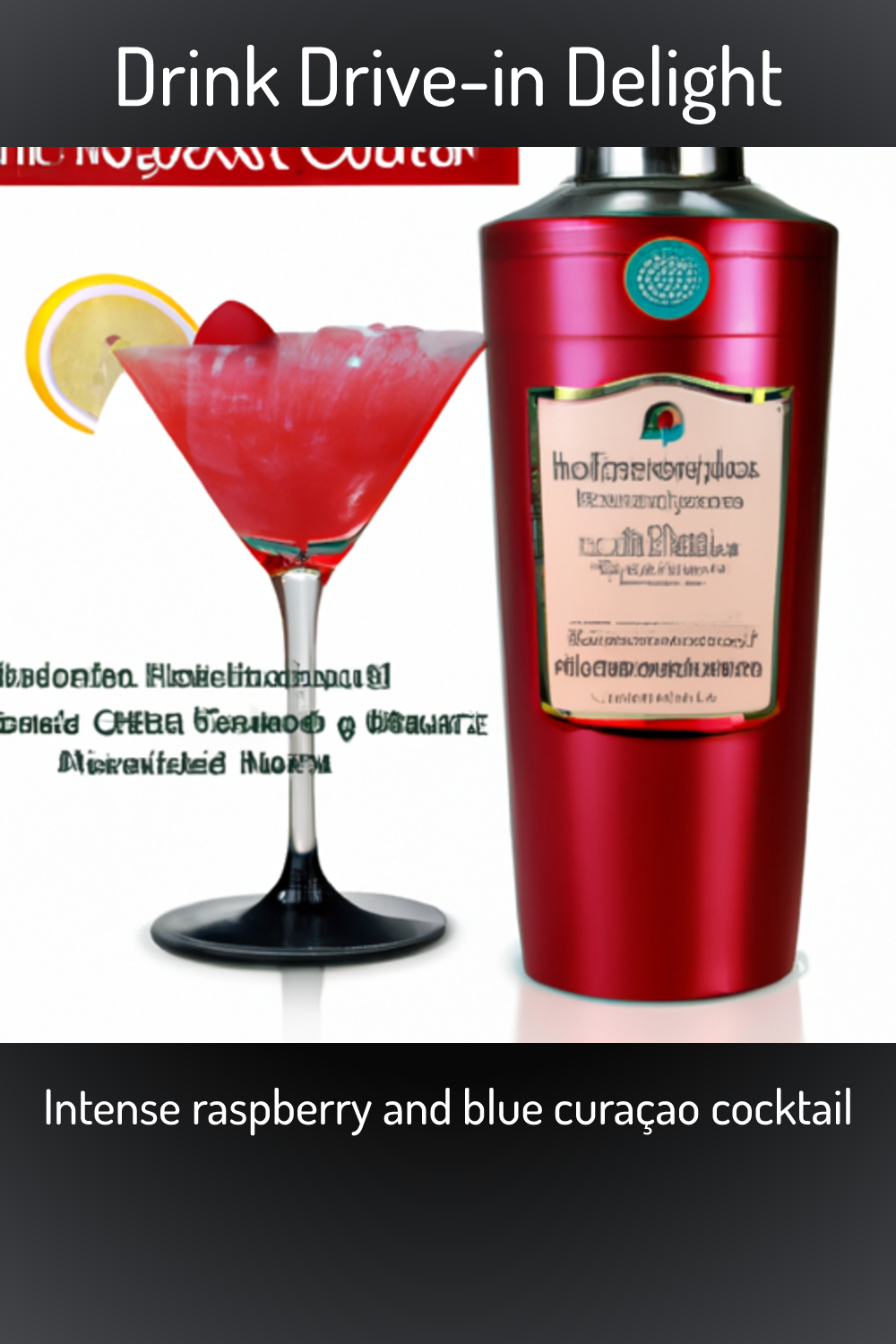 Drink Drive-in Delight, Intense raspberry and blue curaçao cocktail
