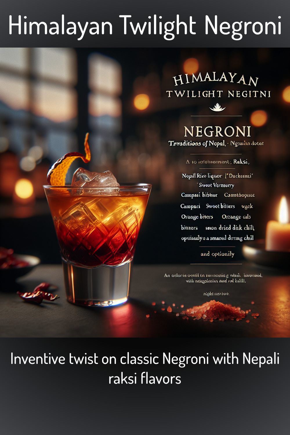 Himalayan Twilight Negroni, Inventive twist on classic Negroni with ...