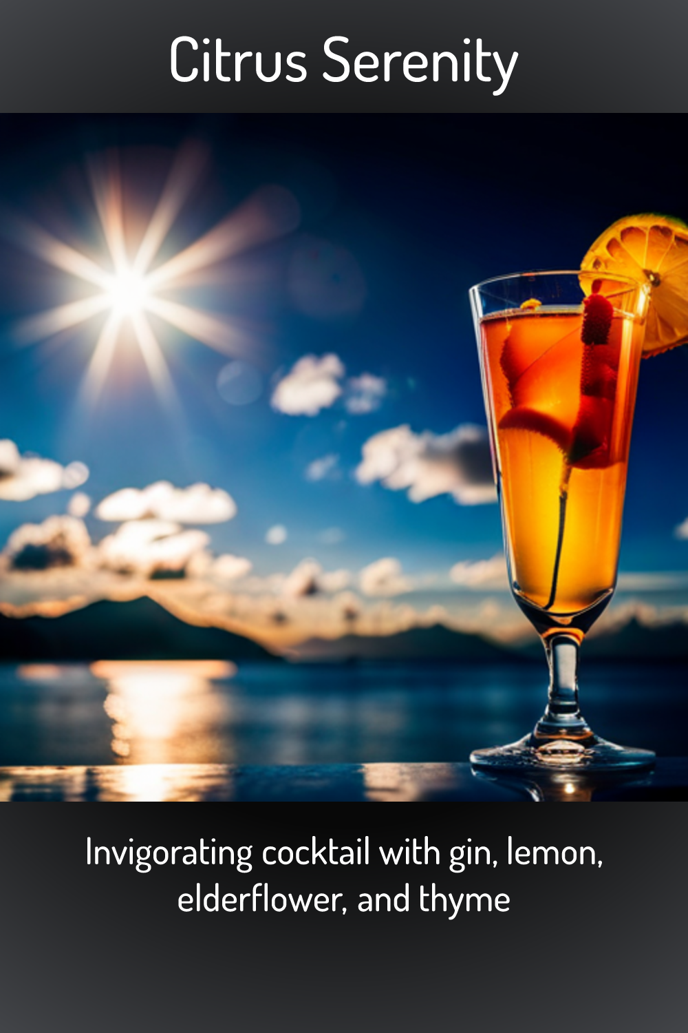Citrus Serenity Invigorating Cocktail With Gin Lemon Elderflower