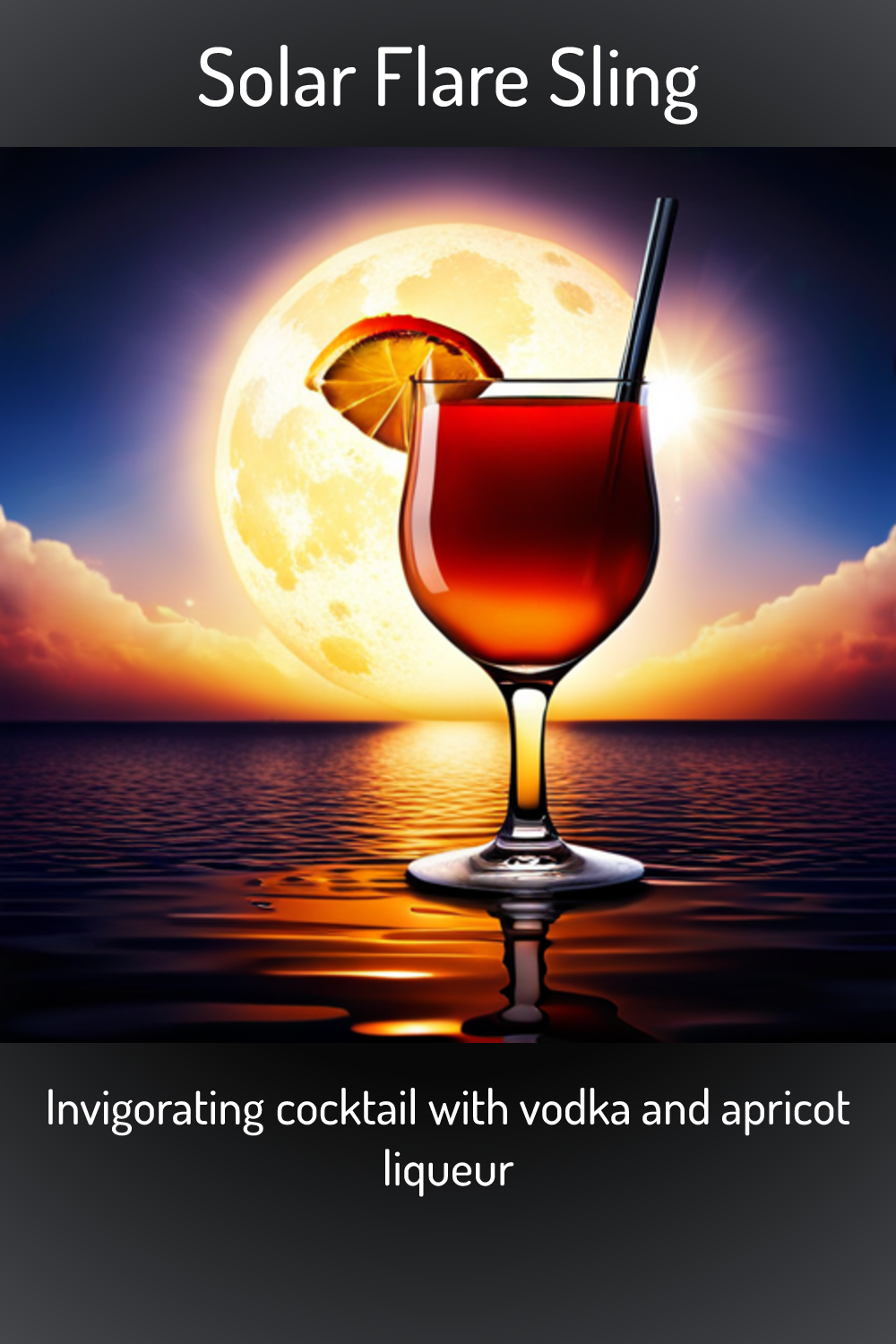 Solar Flare Sling, Invigorating cocktail with vodka and apricot liqueur