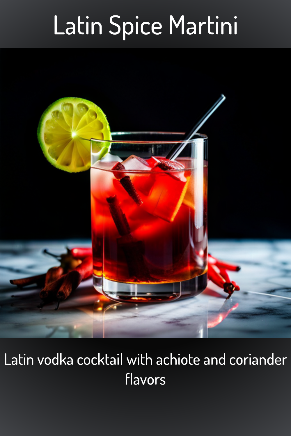 Latin Spice Martini, Latin vodka cocktail with achiote and coriander ...