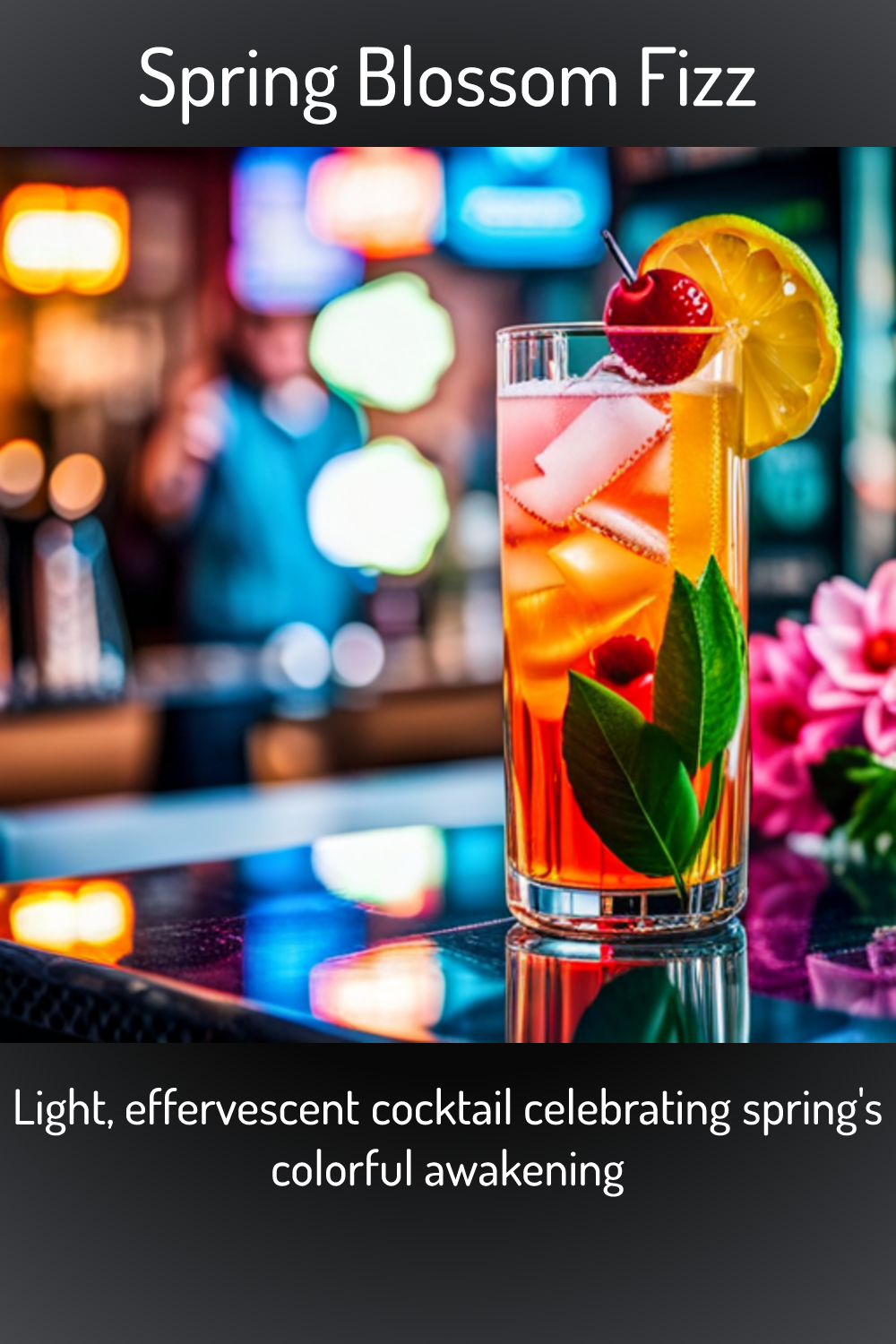Spring Blossom Fizz, Light, effervescent cocktail celebrating spring's ...
