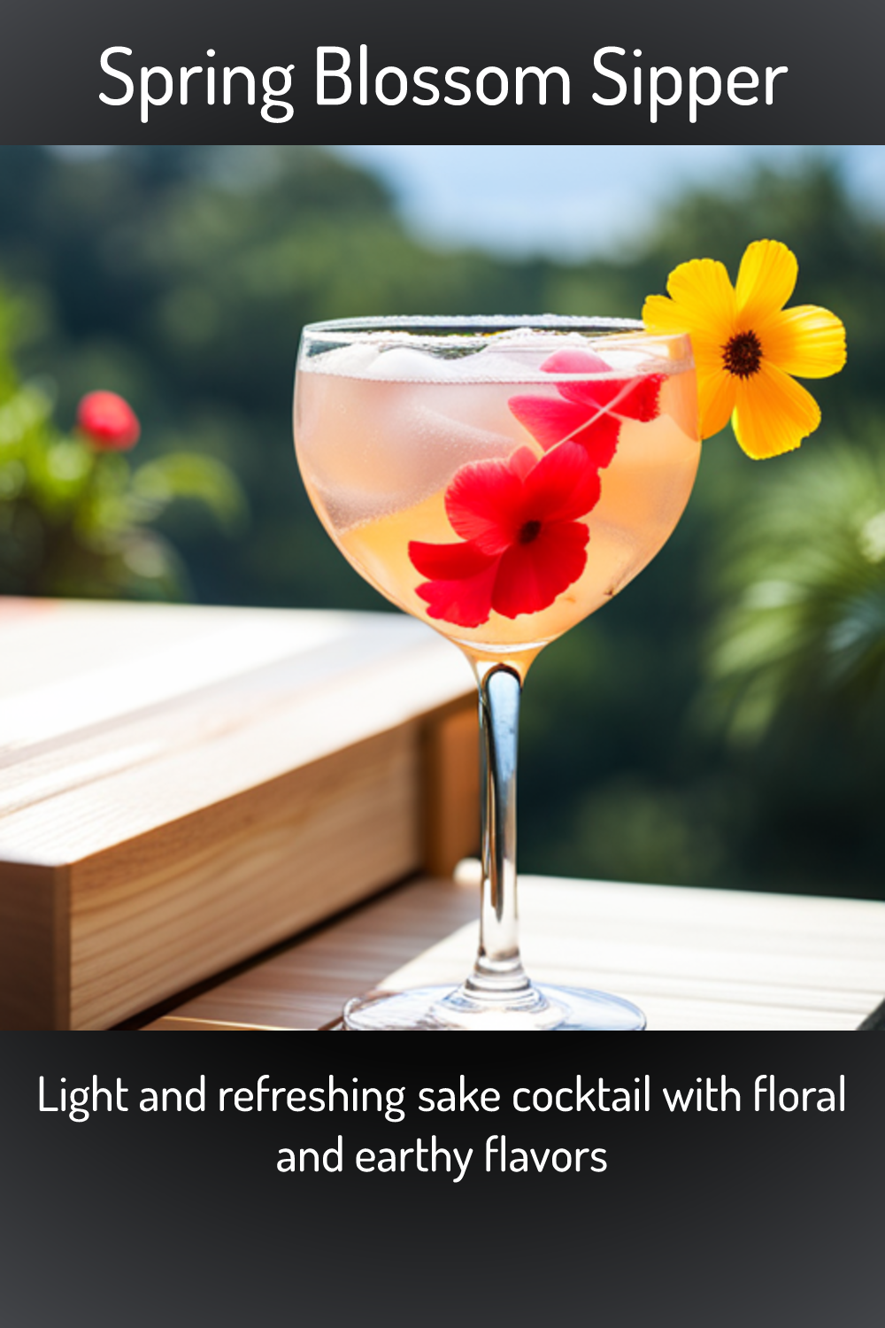 Spring Blossom Sipper, Light and refreshing sake cocktail with floral ...