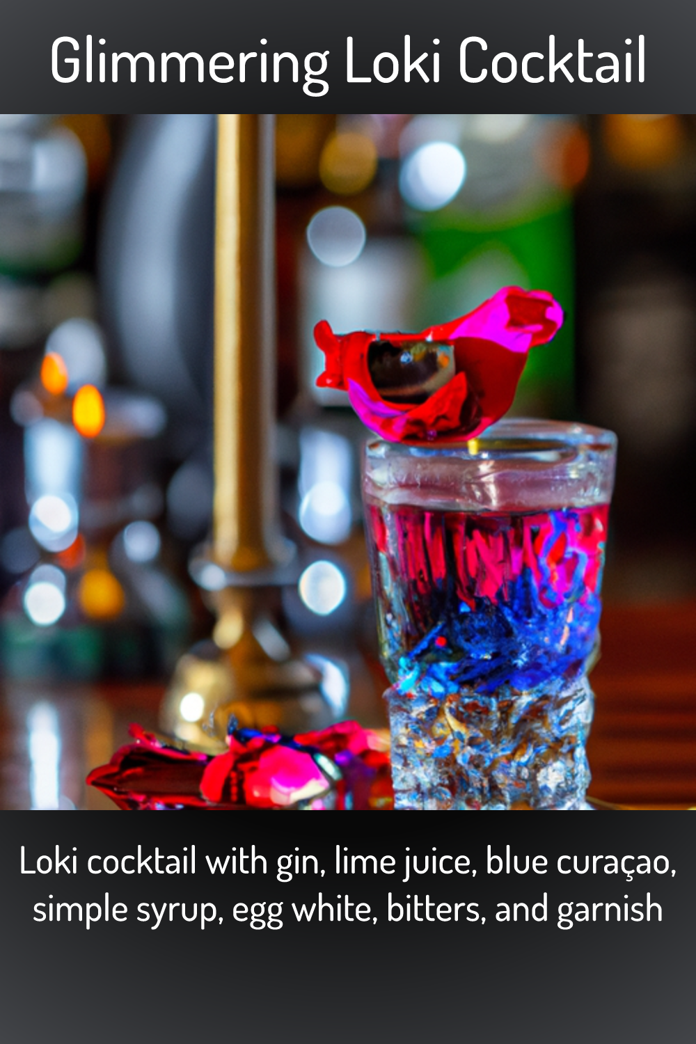 Glimmering Loki Cocktail, Loki cocktail with gin, lime juice, blue ...