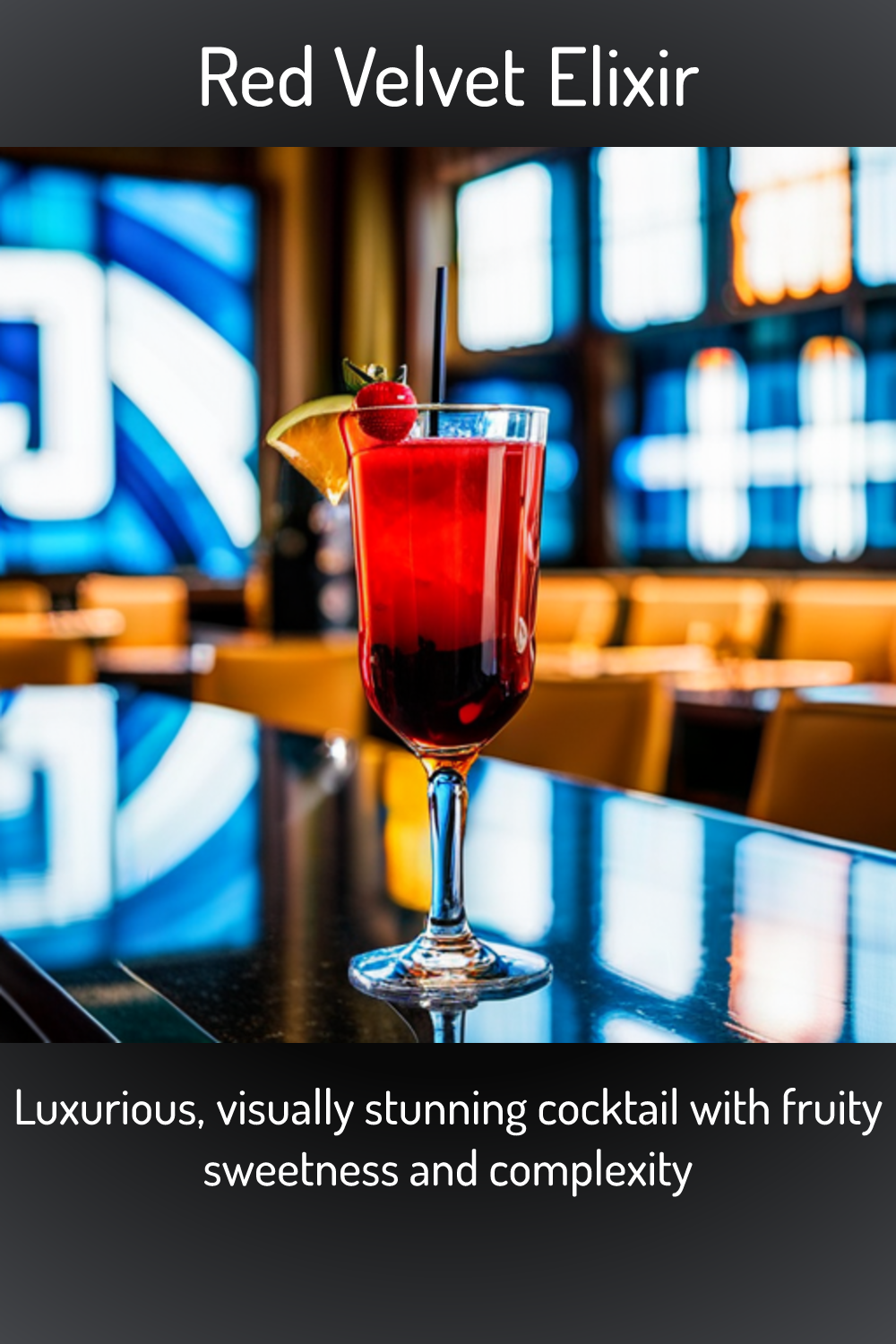 Red Velvet Elixir, Luxurious, visually stunning cocktail with fruity ...