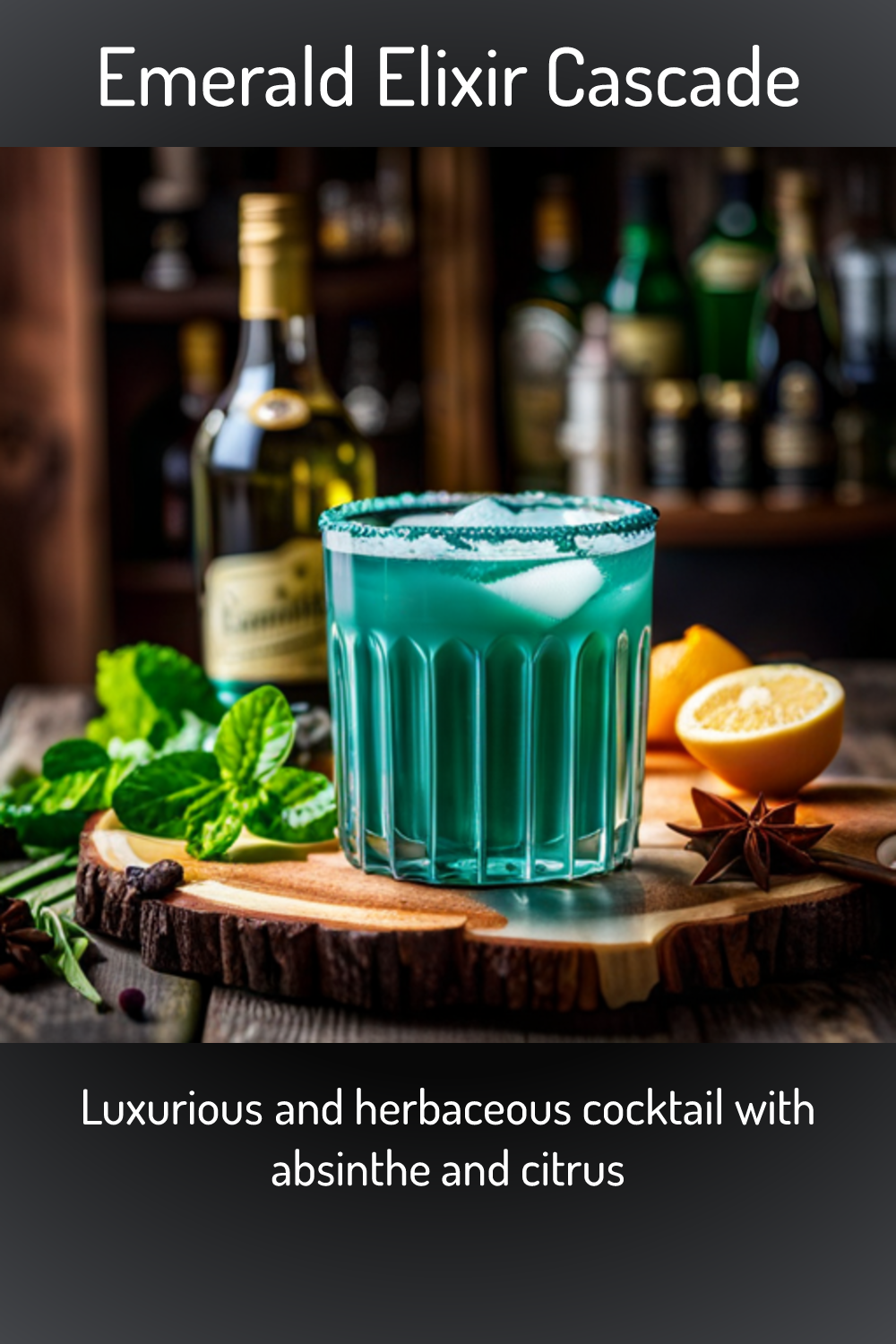 Emerald Elixir Cascade Luxurious And Herbaceous Cocktail With Absinthe