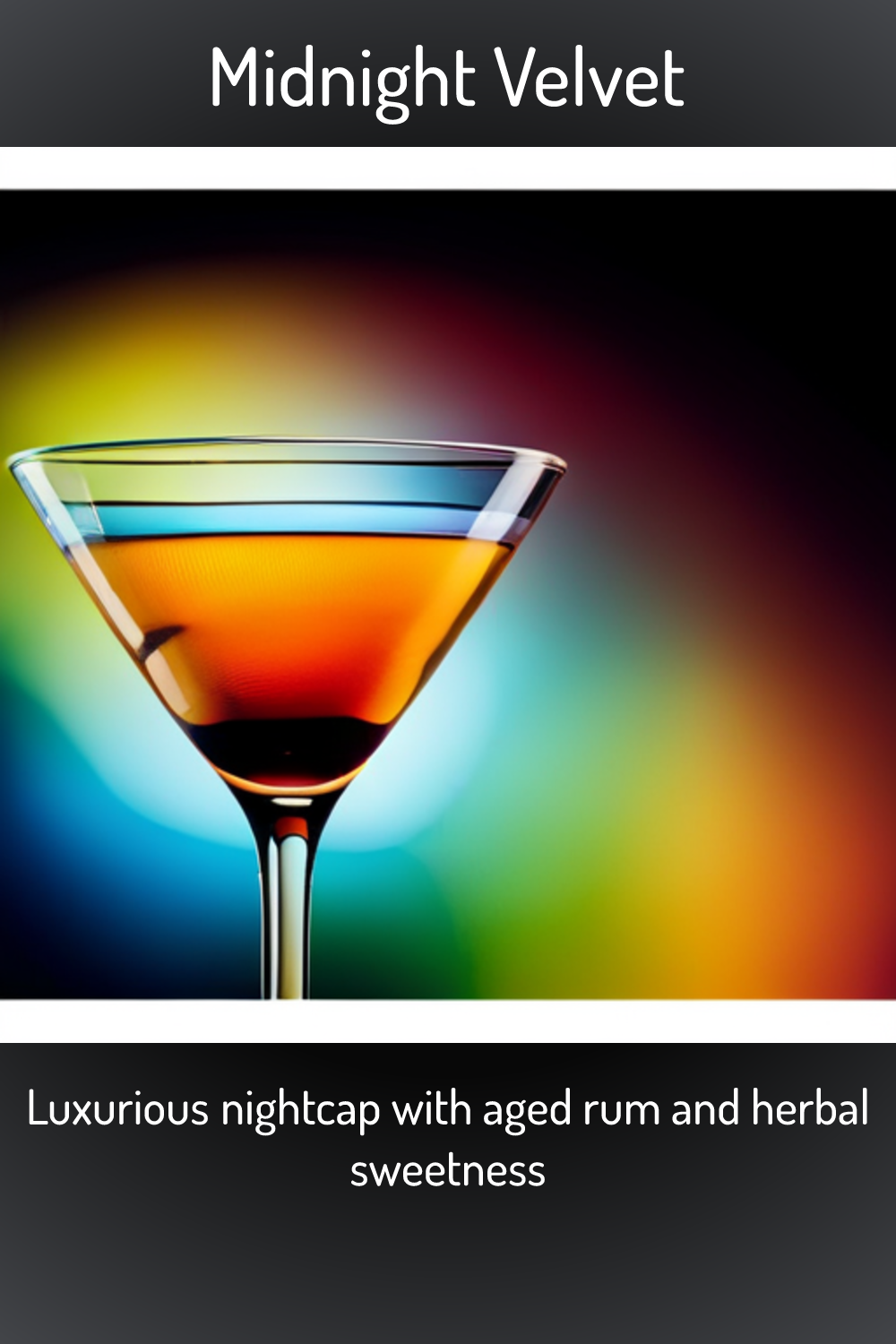 Midnight Velvet, Luxurious nightcap with aged rum and herbal sweetness