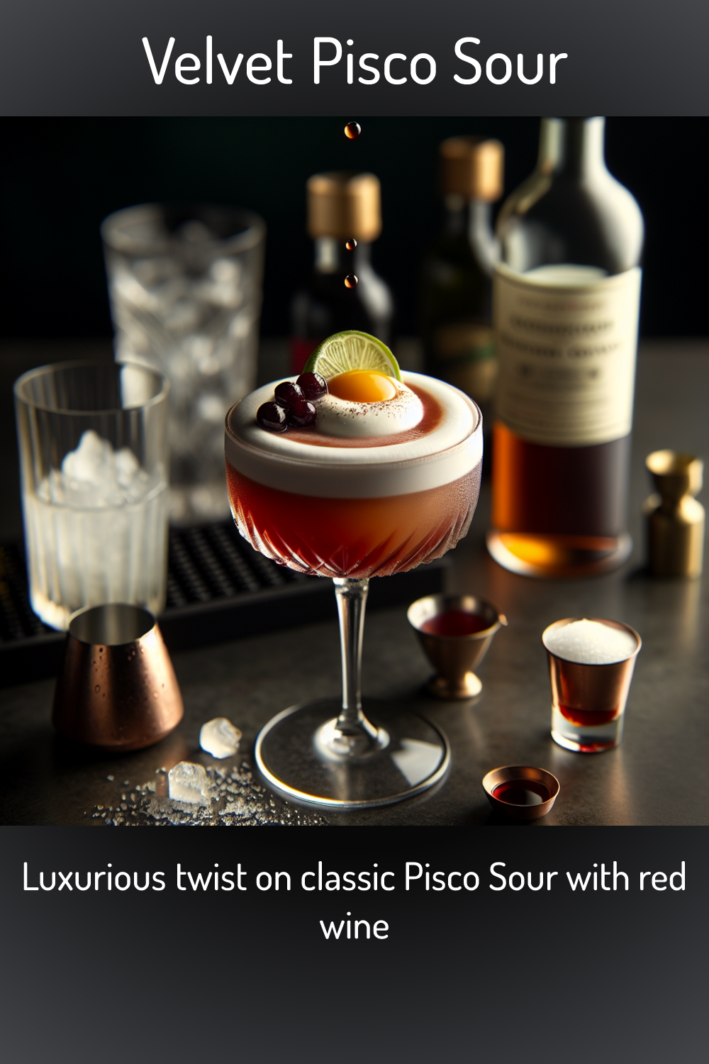 Velvet Pisco Sour Luxurious Twist On Classic Pisco Sour With Red Wine