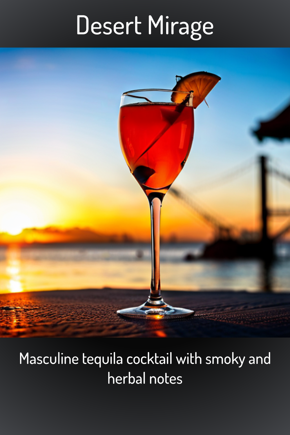 Desert Mirage Masculine Tequila Cocktail With Smoky And Herbal Notes