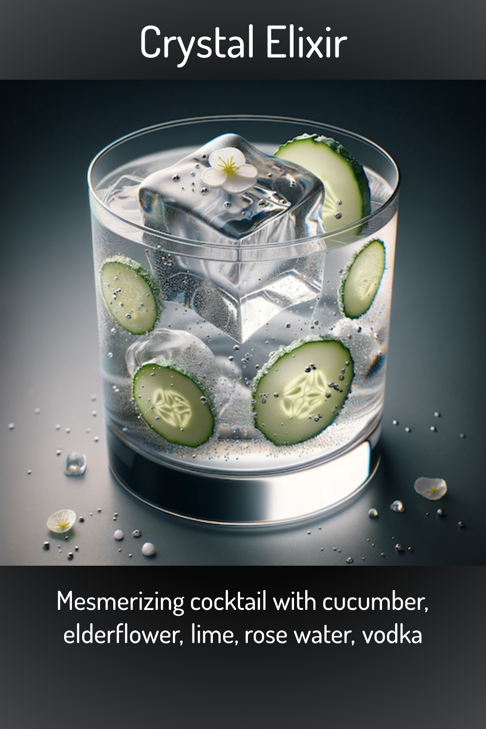 Crystal Elixir, Mesmerizing cocktail with cucumber, elderflower, lime ...
