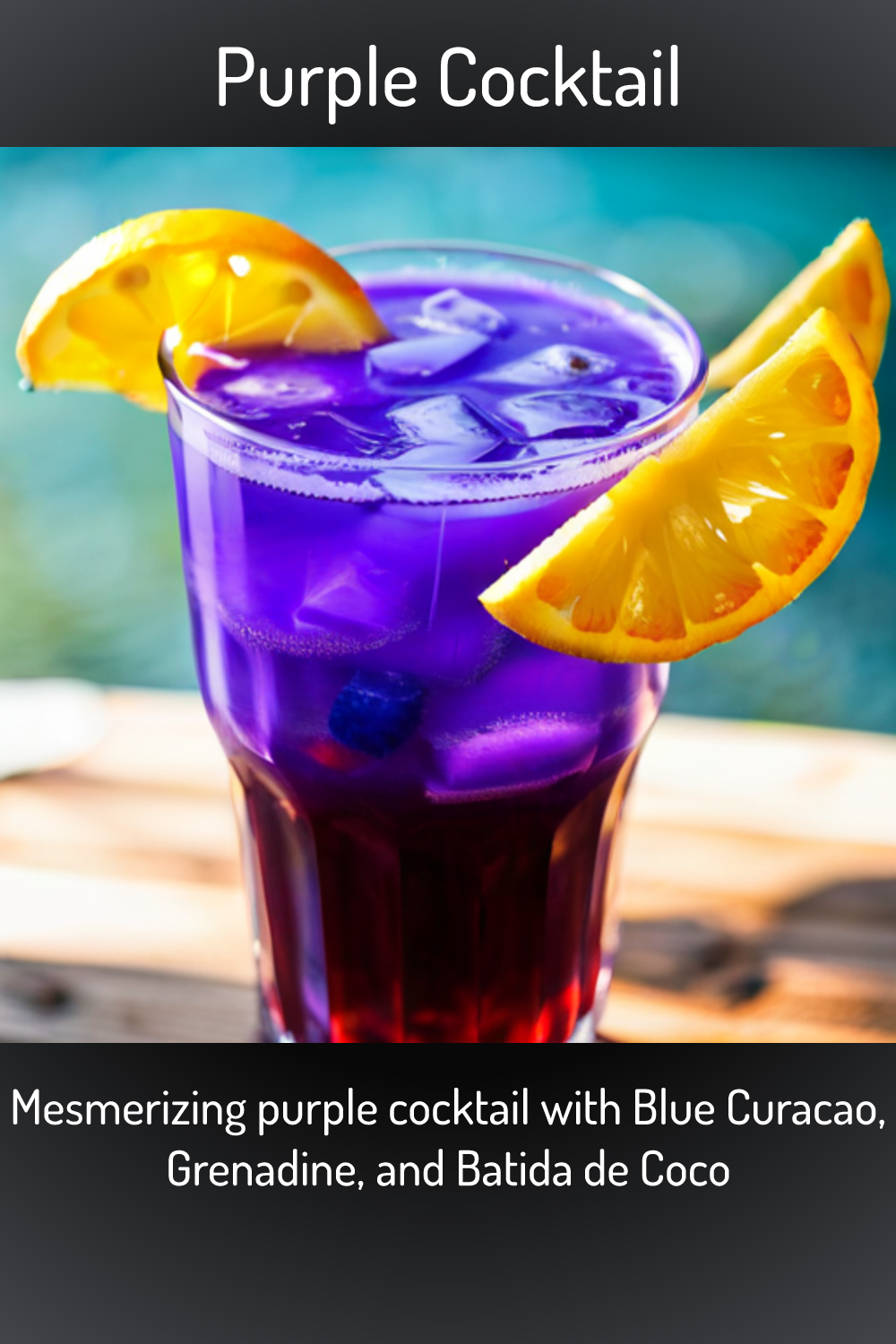 Purple Cocktail, Mesmerizing purple cocktail with Blue Curacao ...